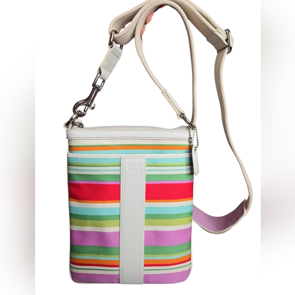 Coach | Bags | Coach Multicolor Striped Crossbody Bag | Poshmark